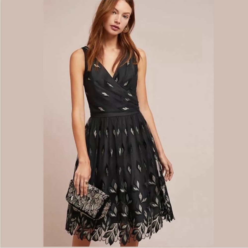 Anthropologie X Shoshanna Midnight Joalyn Knee Length… - Gem